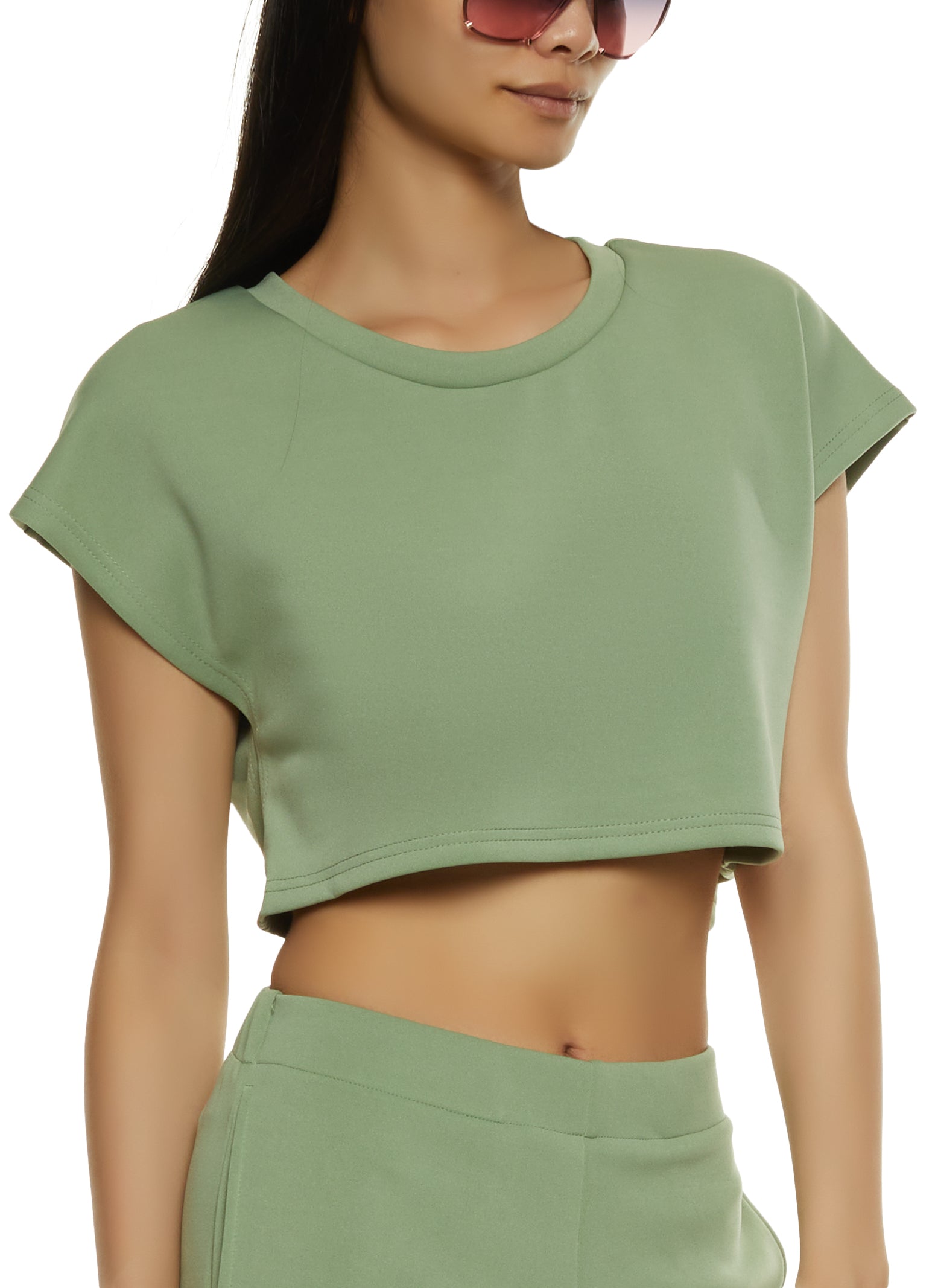 Solid Boxy Crop Top