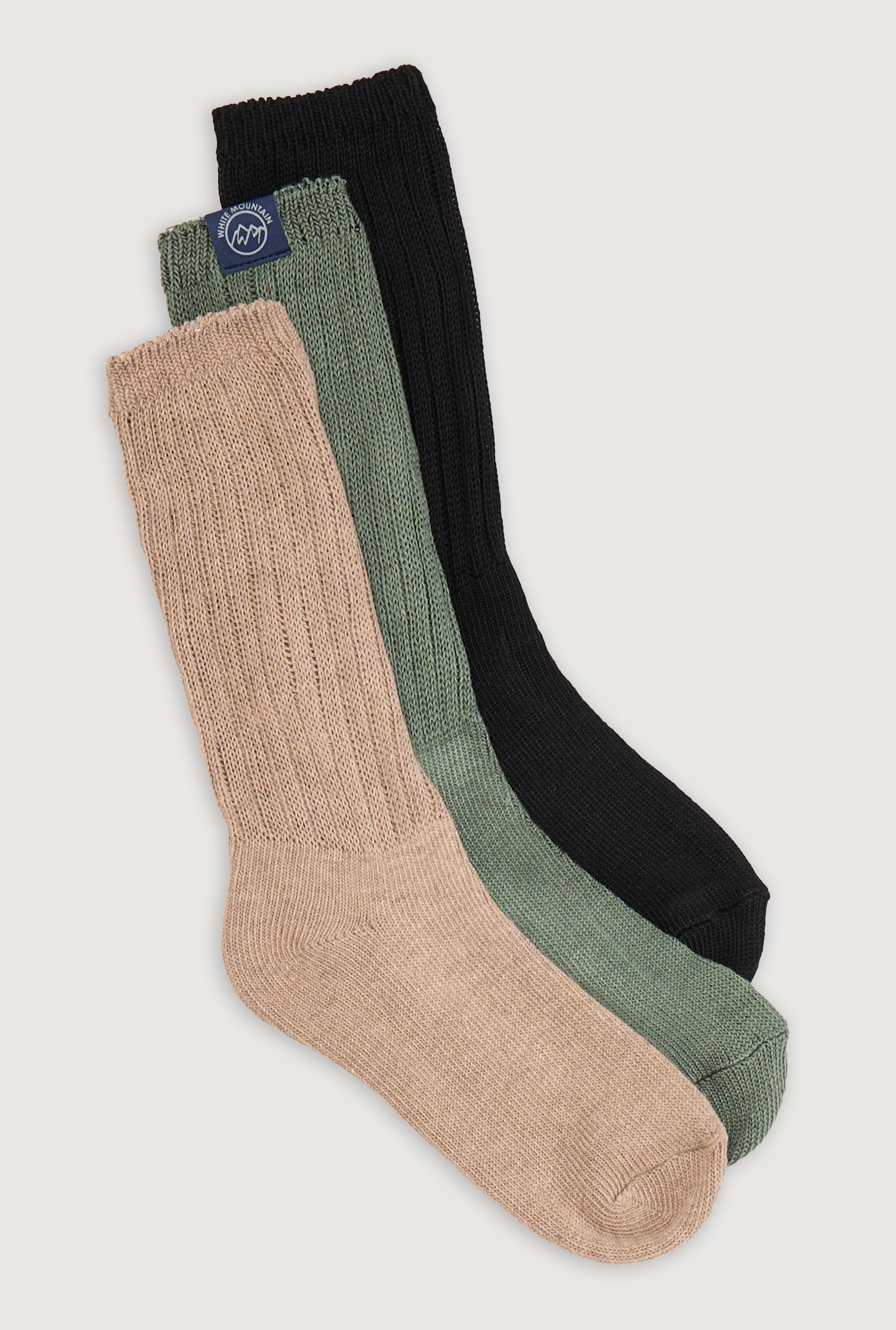 Ribbed Cuff Slouch Boot Socks 3 Pack Size 4-10