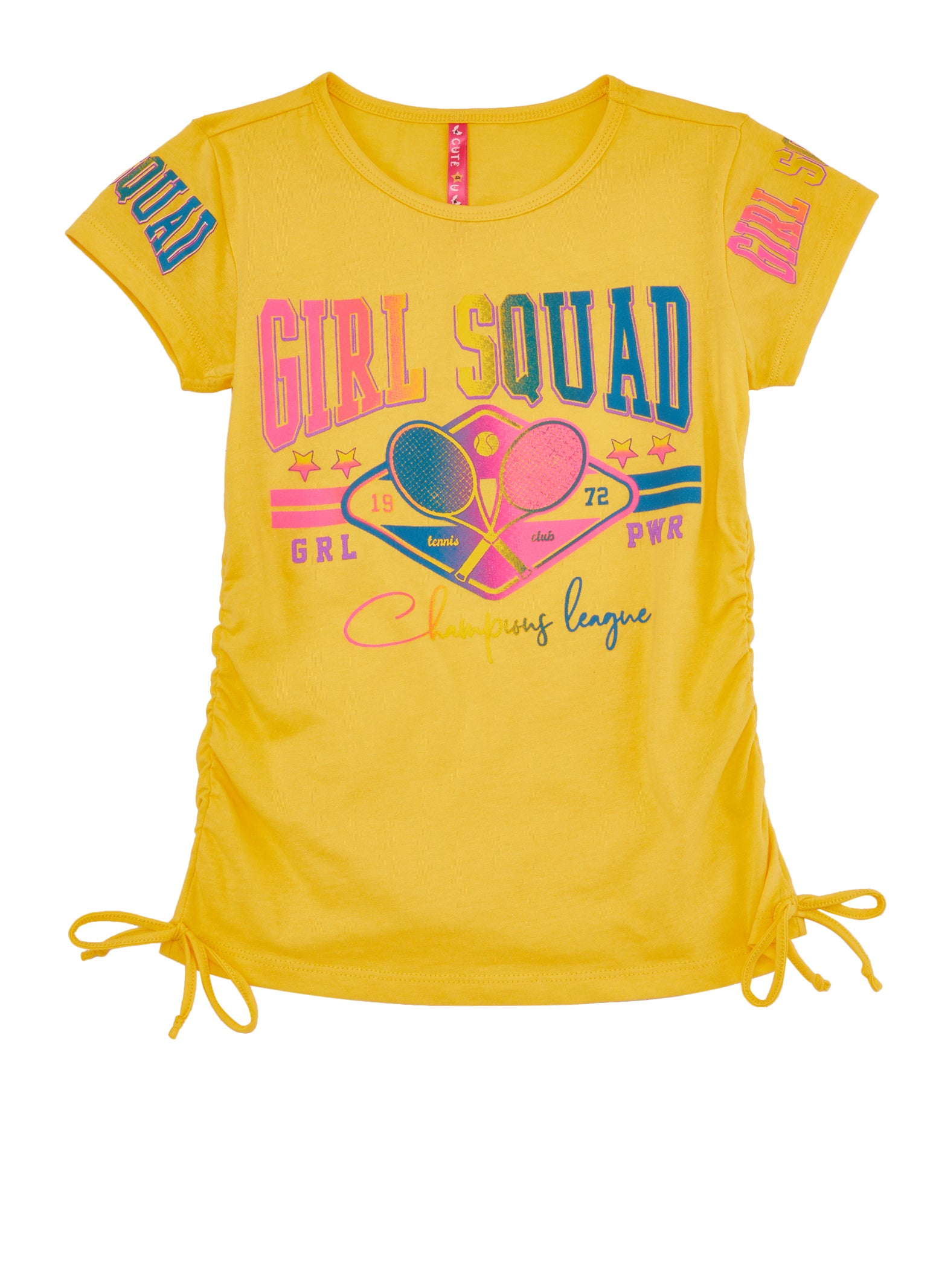 Girls Ruched Side Girl Squad Graphic Tee