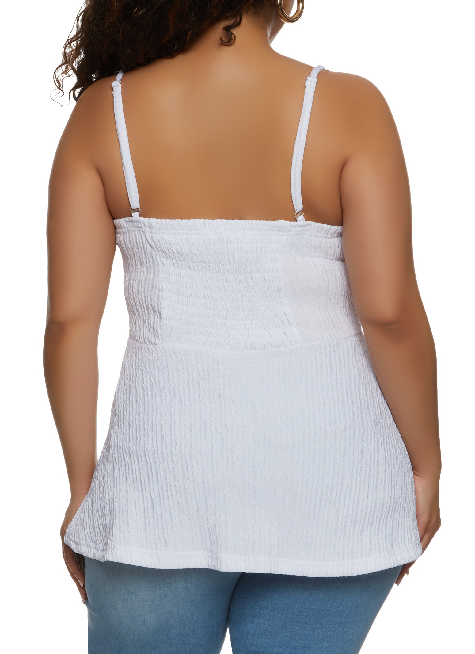 Plus Size Chain Strap Bustier Peplum Top