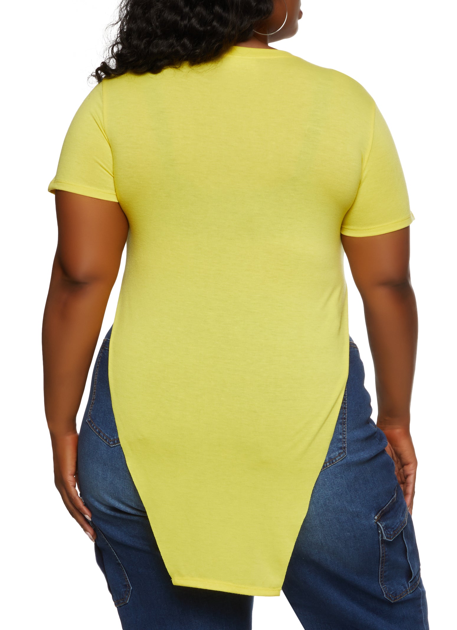 Plus Size Blessed Graffiti Hanky Hem Graphic Tee