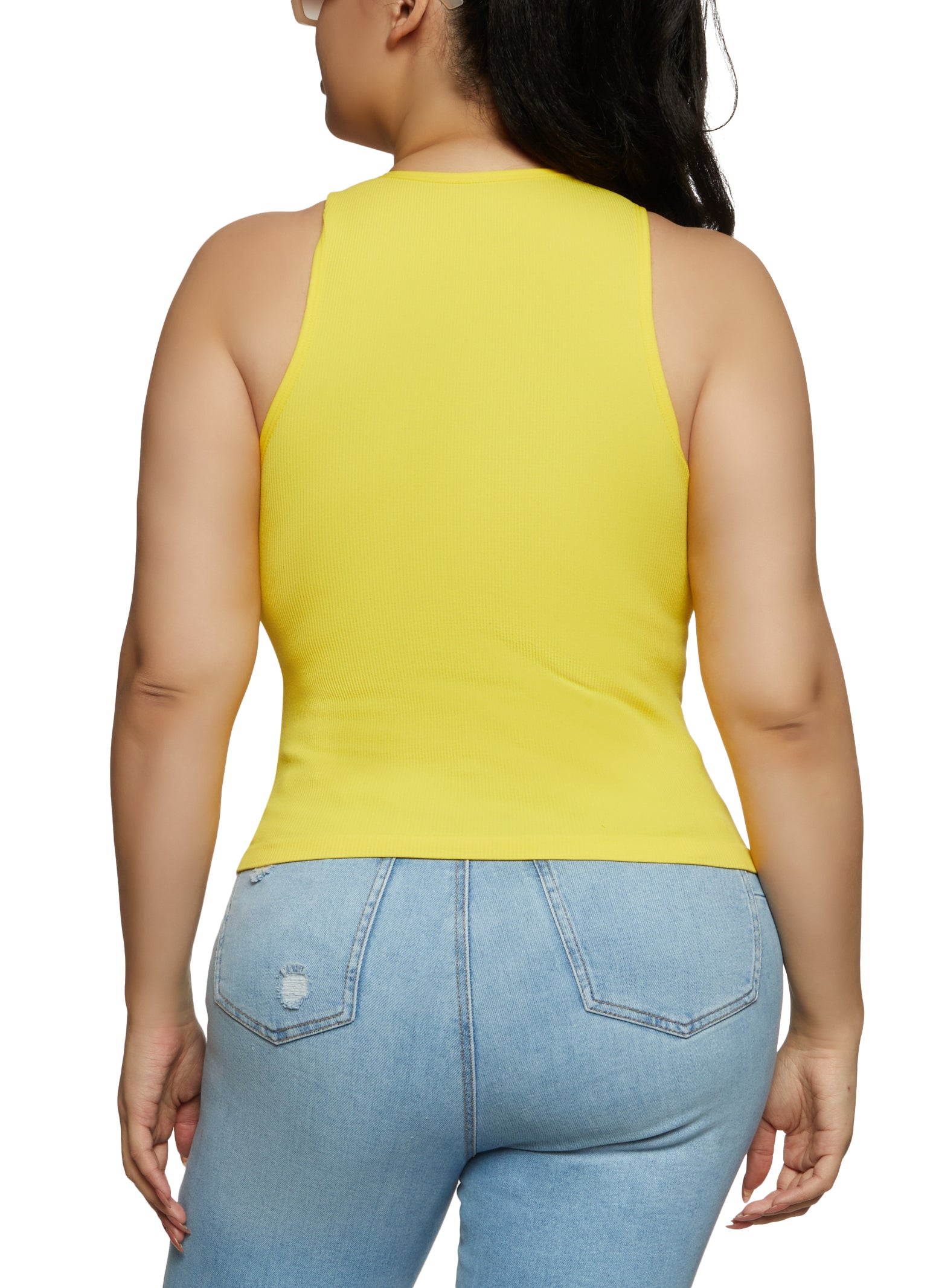 Plus Size Basic Ribbed Knit Seamless Tank Top