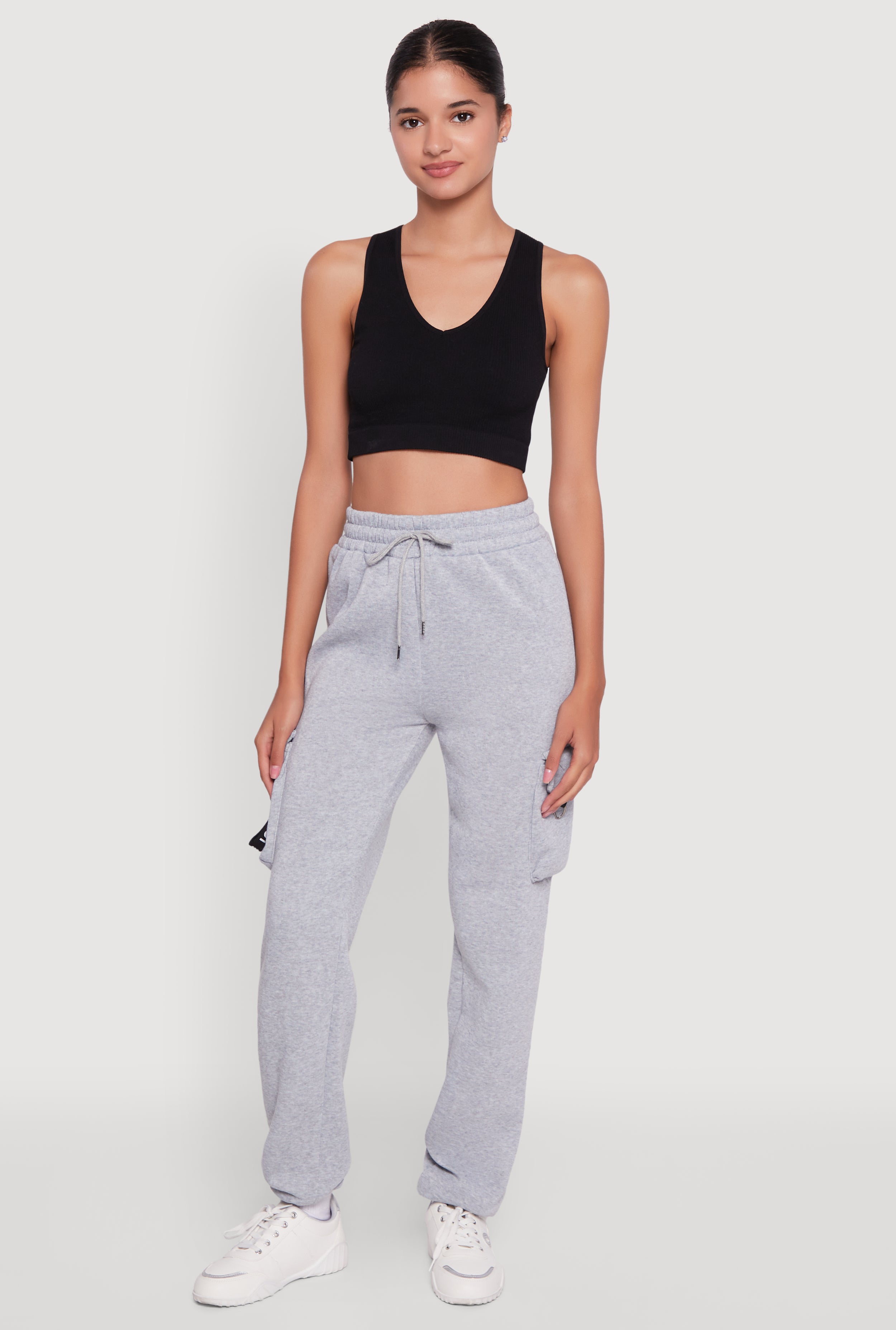 High Waisted Love Graphic D Ring Closure Cargo Sweatpants