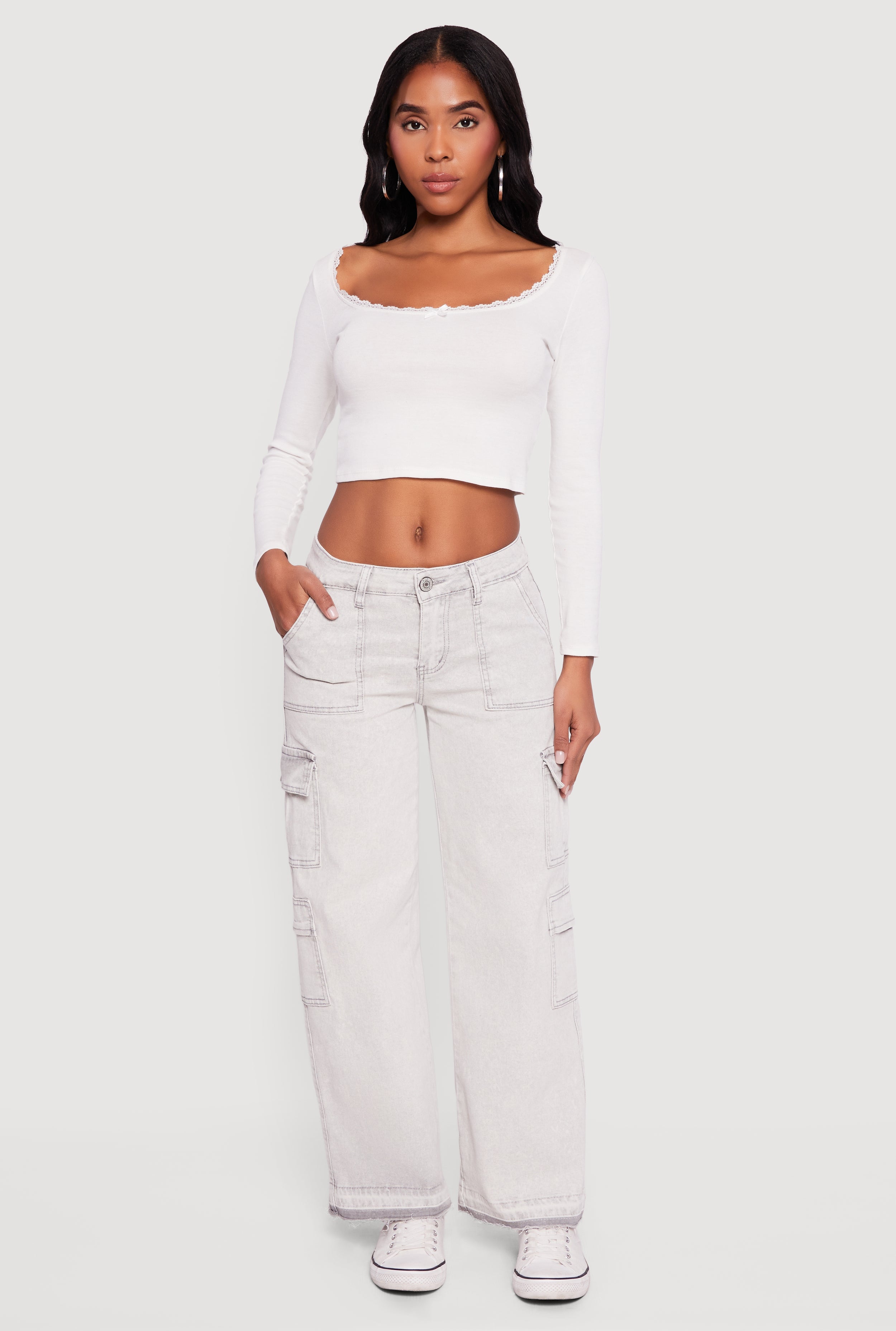 VIP Mineral Wash Raw Hem Utility Jeans