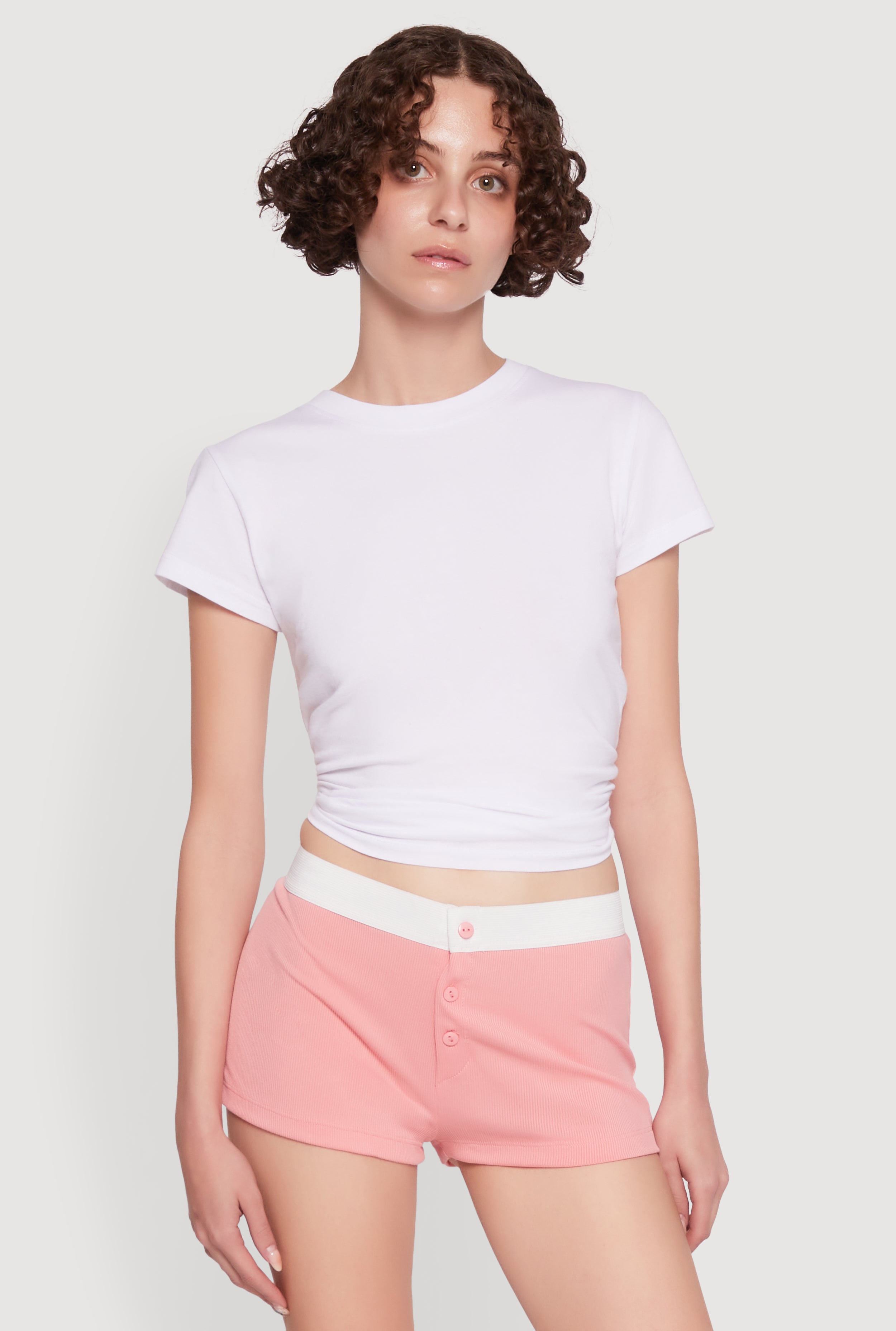 Trendy Ribbed Knit Sleep Shorts