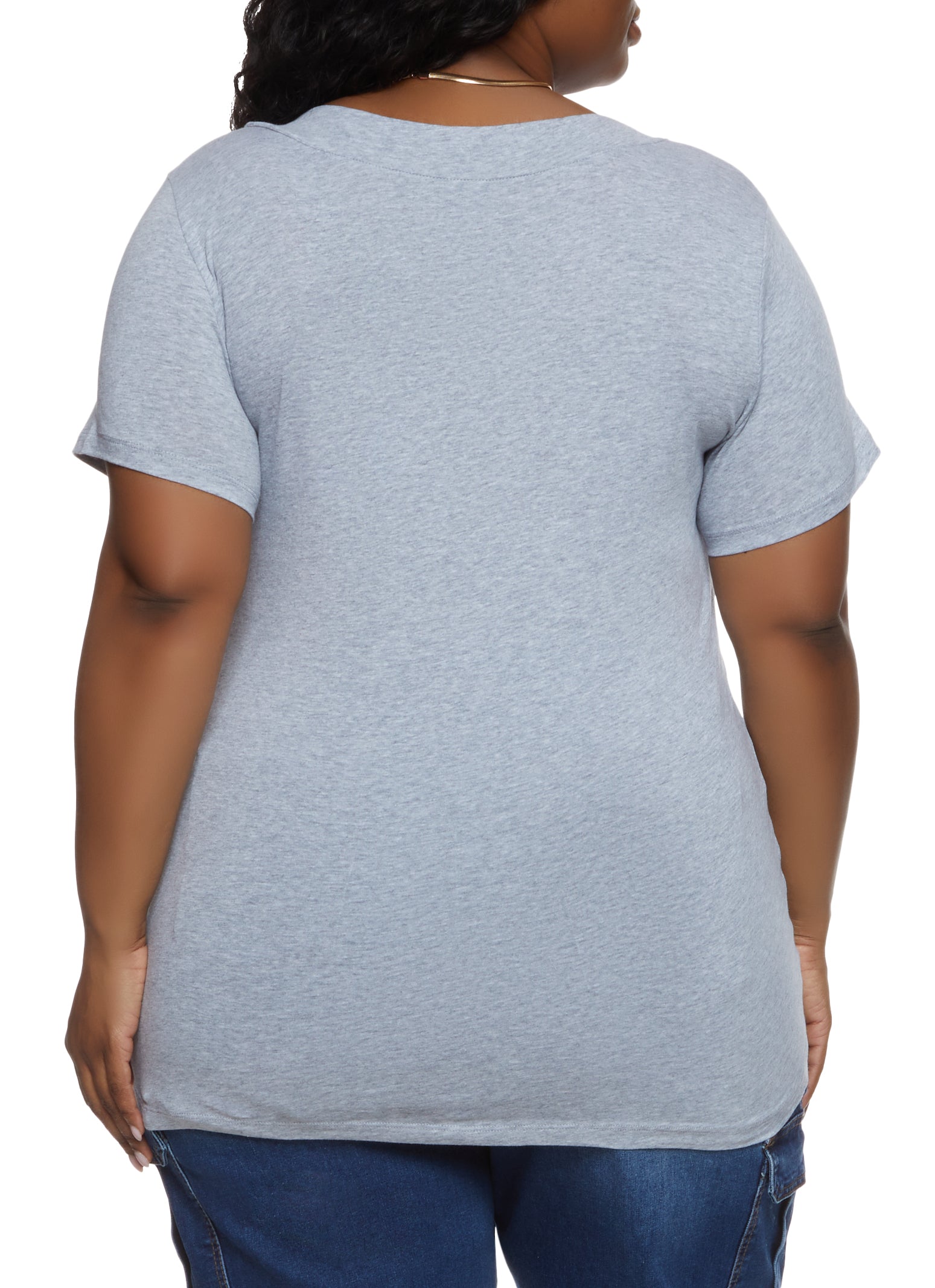 Plus Size Basic V Neck Tee