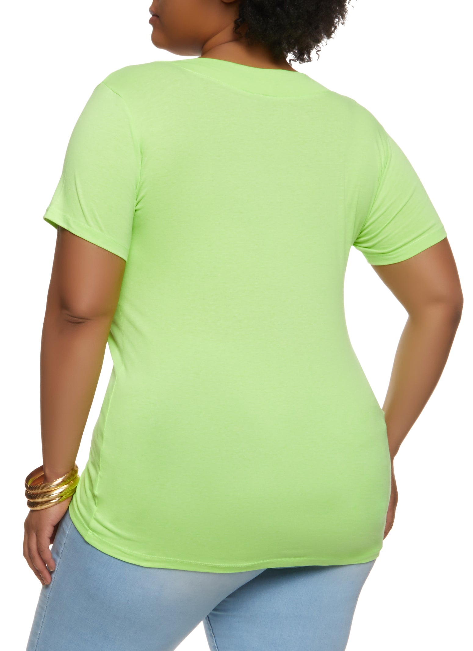 Plus Size Basic V Neck Tee