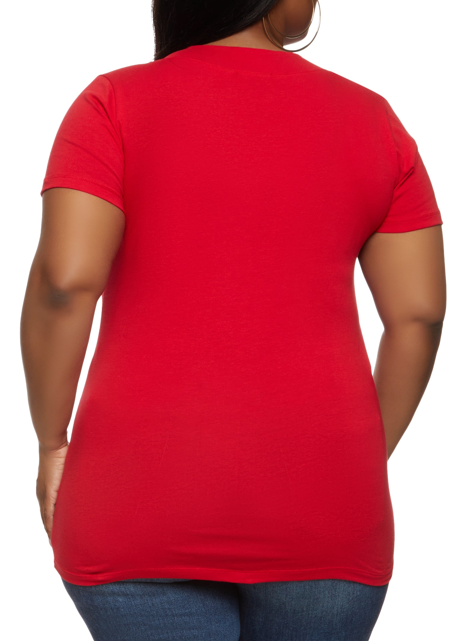 Plus Size Basic V Neck Tee