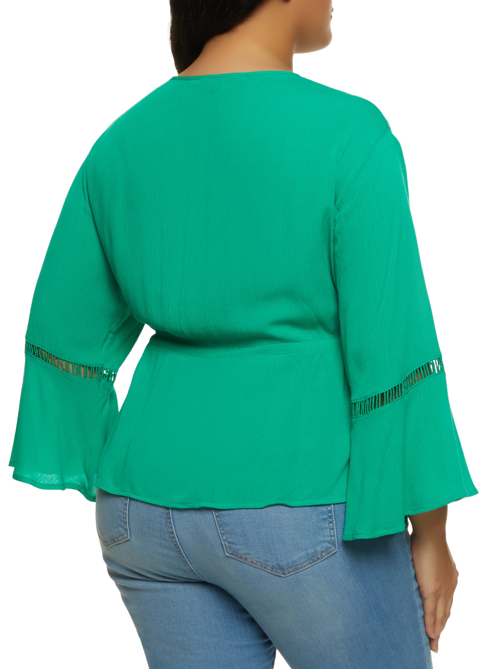 Plus Size Bell Sleeve Peasant Top