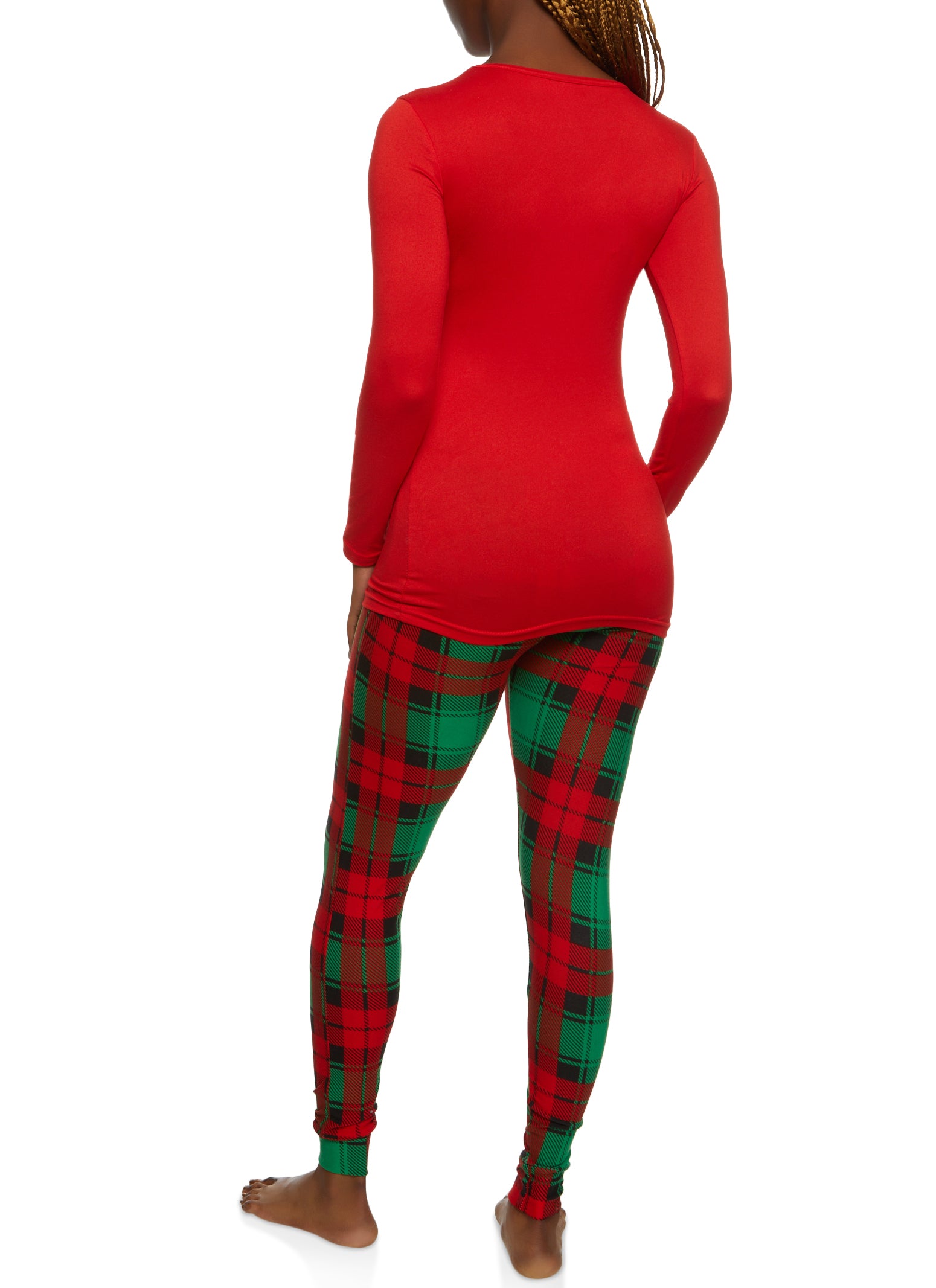 Cuddle Partner Graphic Long Sleeve Pajama Top and Pants