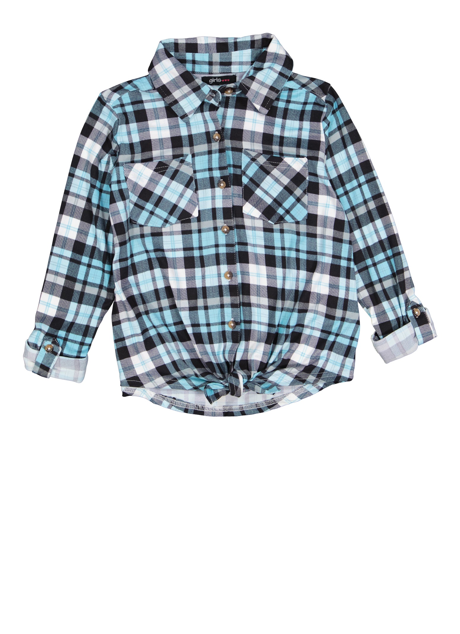 Girls Plaid Button Shirts