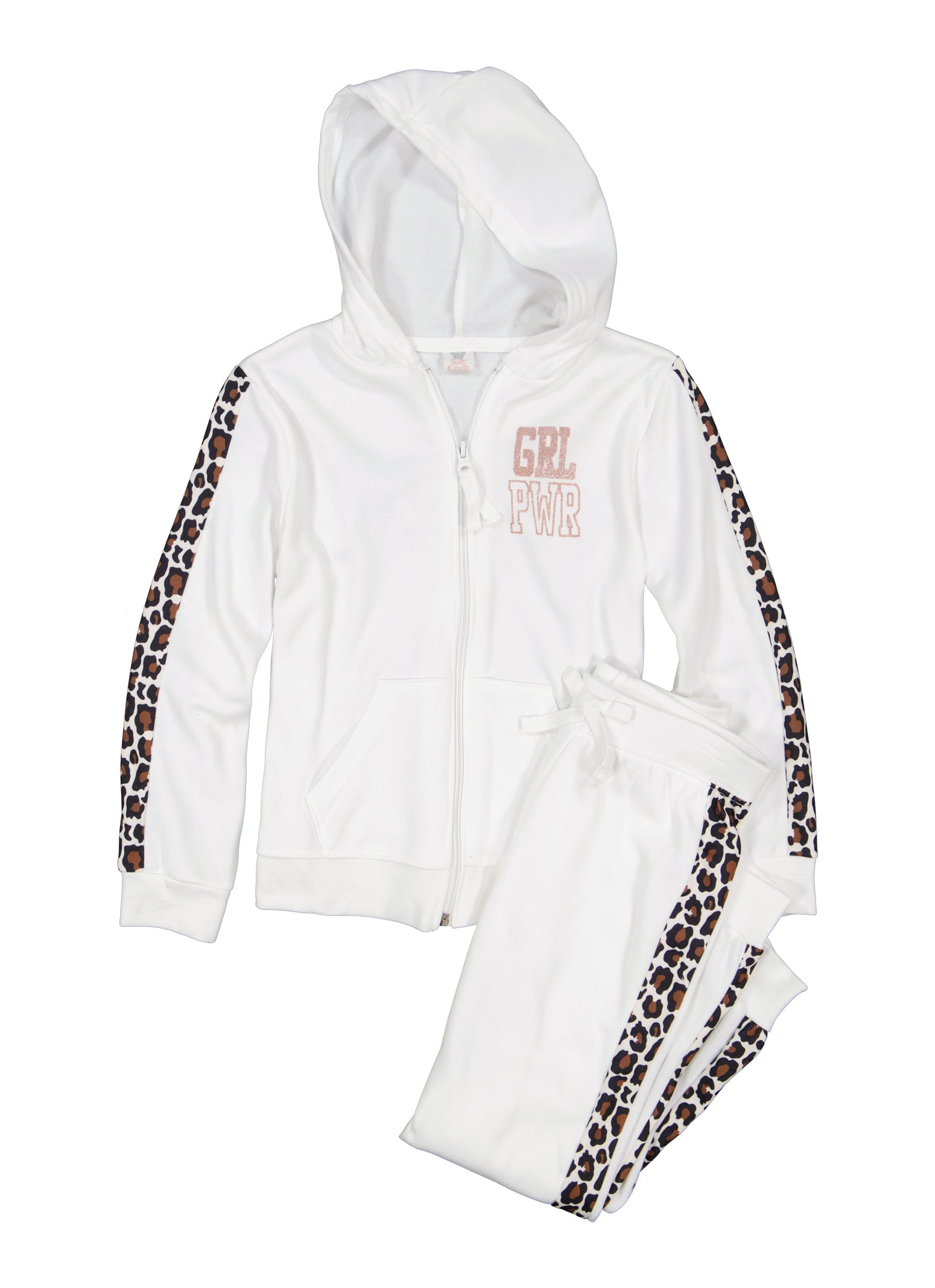 Girls Grl Pwr Zip Front Hoodie and Joggers