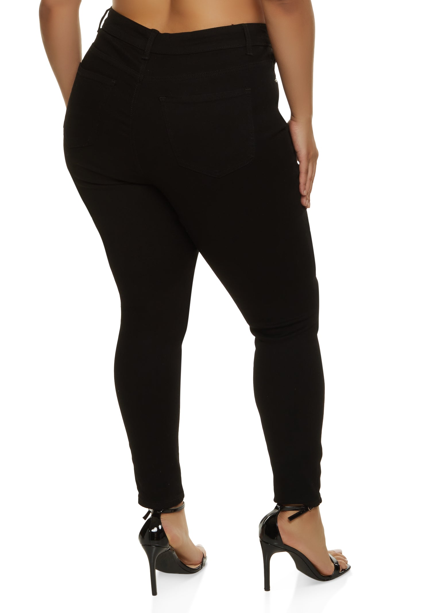 Plus Size Wax Basic High Waist Skinny Jeans