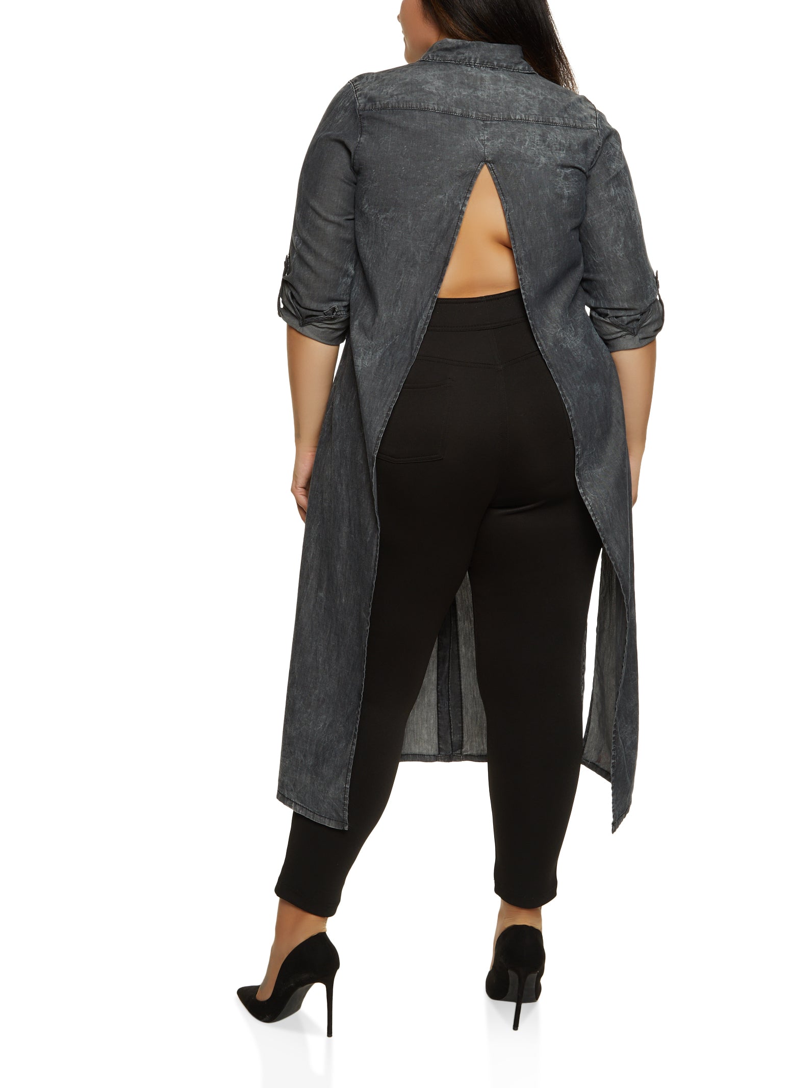 Plus Size Open Back Shirts