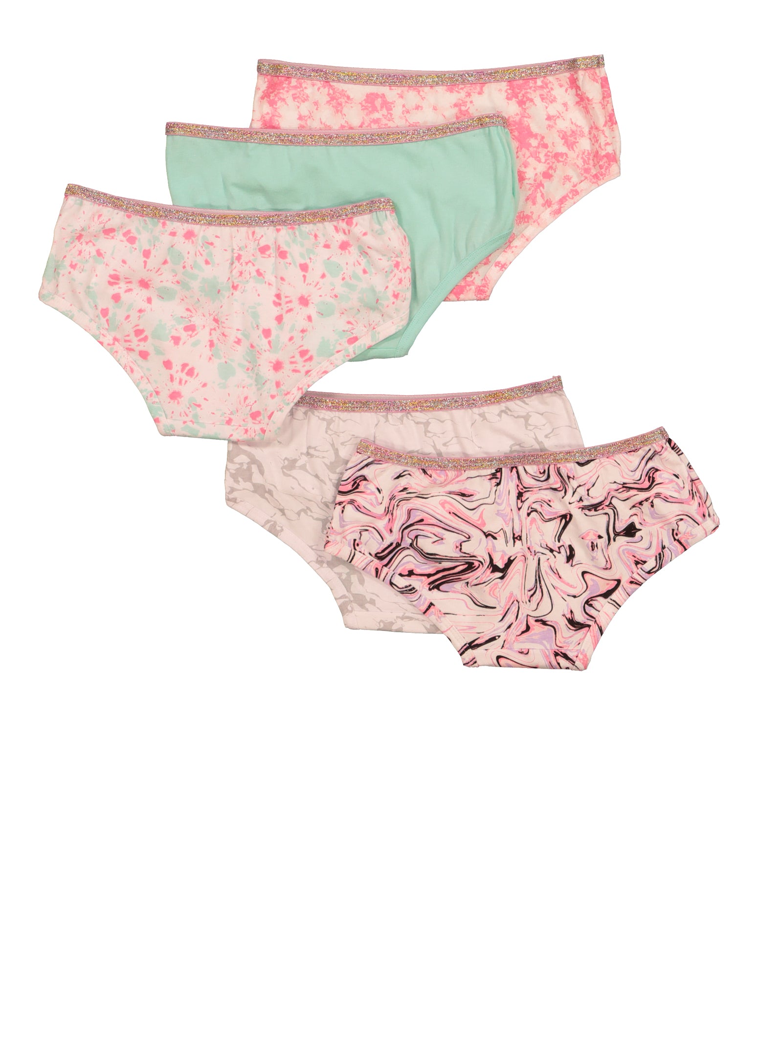 Girls Set of 5 Patterned Assorted Panties