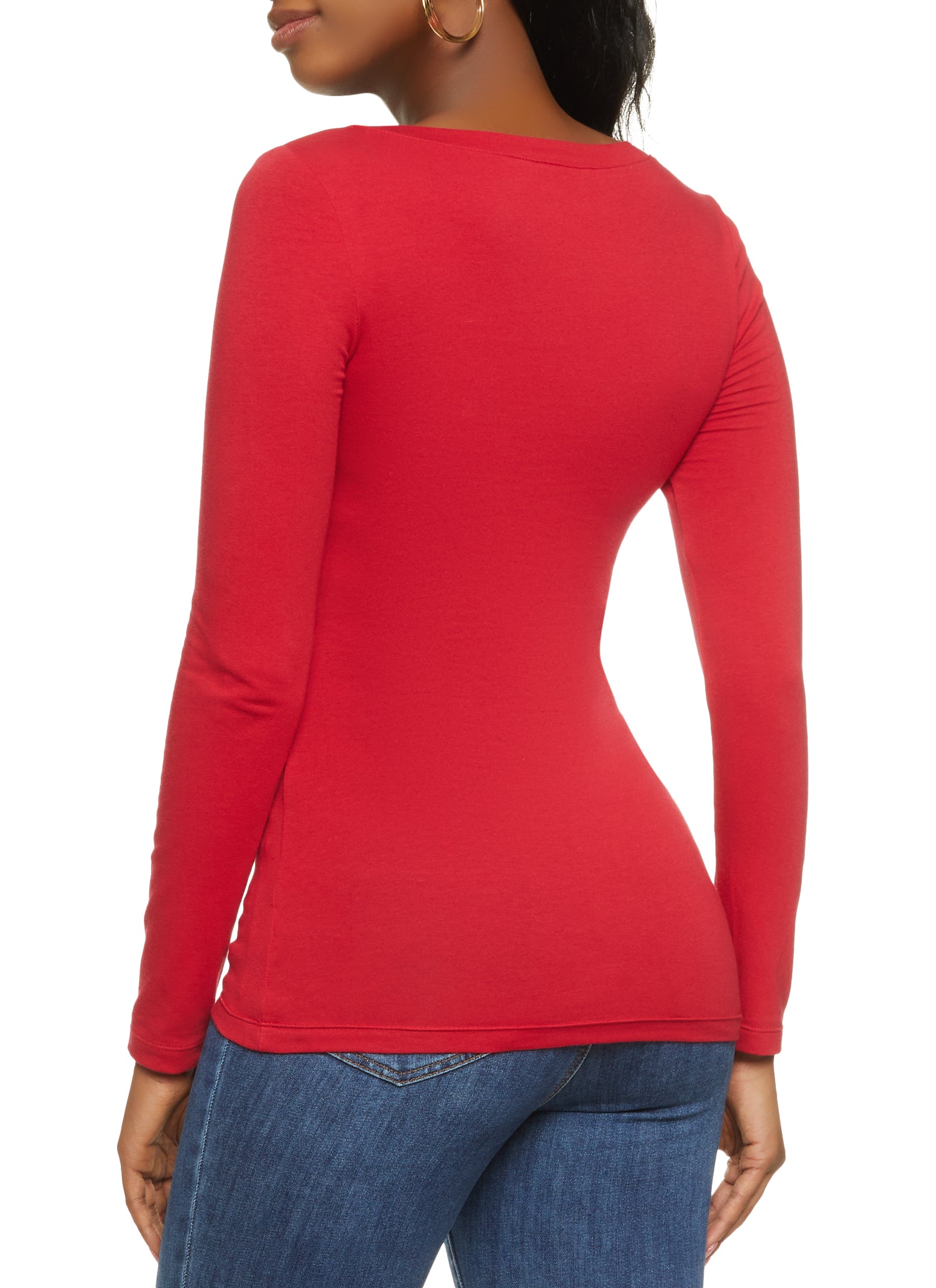 Basic V Neck Long Sleeve Top