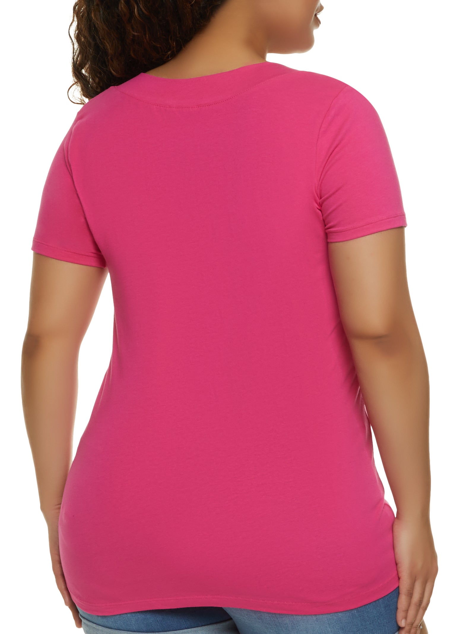 Plus Size Basic V Neck Tee
