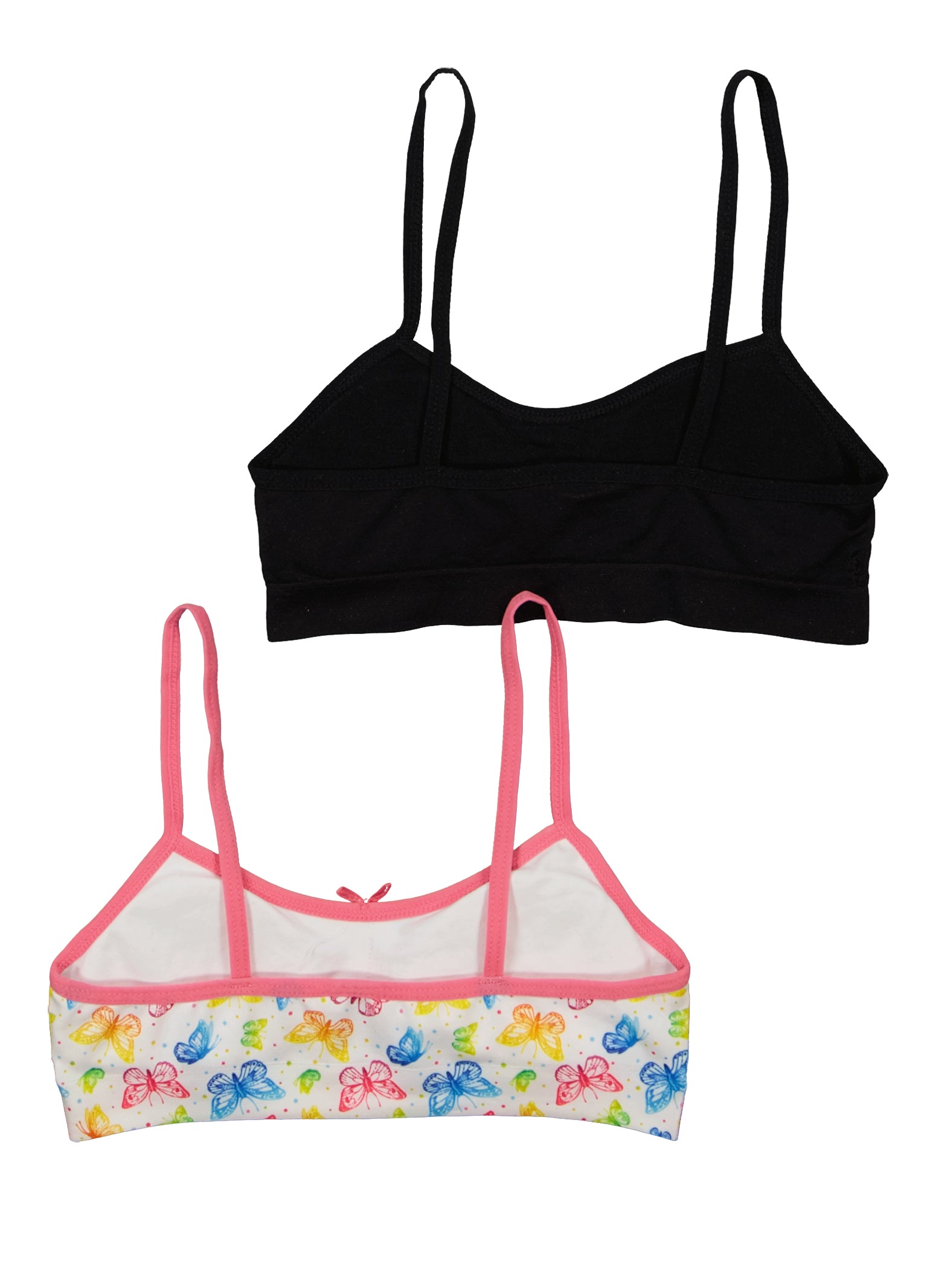 Girls Set of 2 Butterfly Print Cami Bras